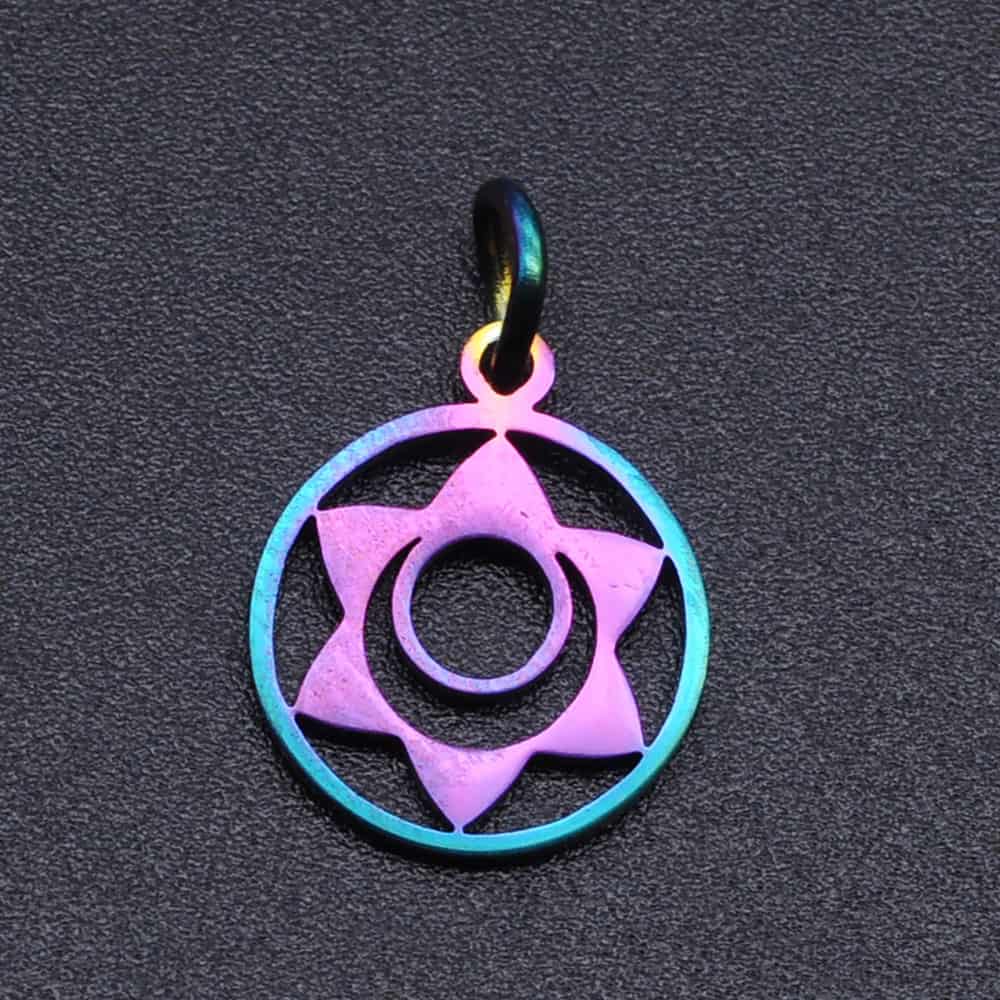 Breloque acier inoxydable Chakra sacré - Pendules de radiesthésie